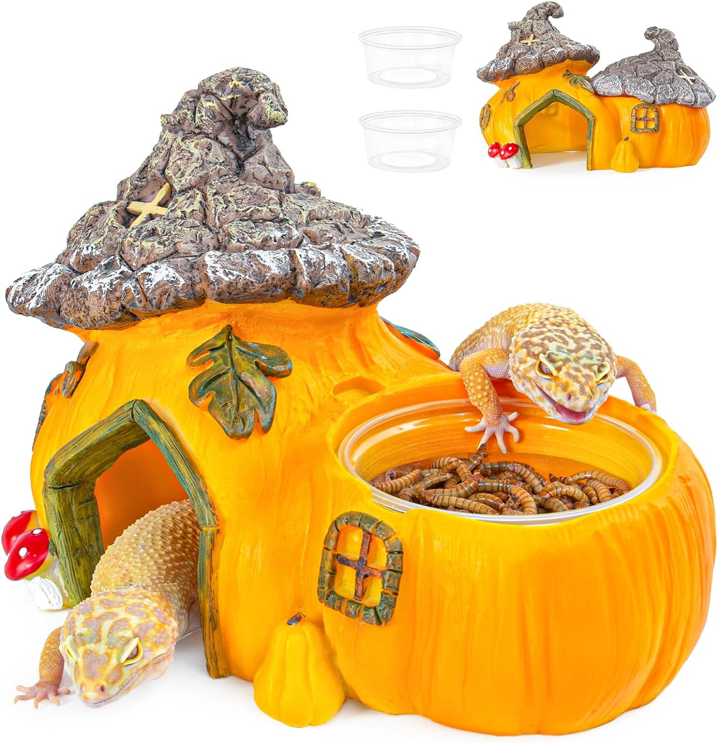 ReptiZoo Multifunctional Pumpkin Hide Castle – Northern Gecko Inc